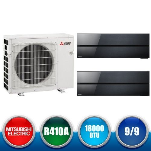 MITSUBISHI ELECTRIC MXZ-2E53VAHZ + MSZ-LN25VGB + MSZ-LN25VGB Dual Split ...